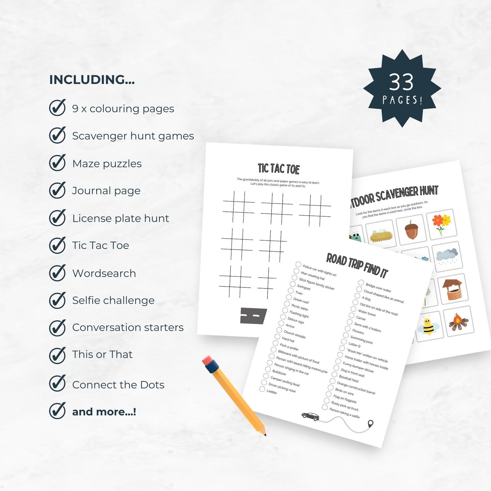 Road Trip Activity Pack for Kids, Family Vacation Printable Car Games ...