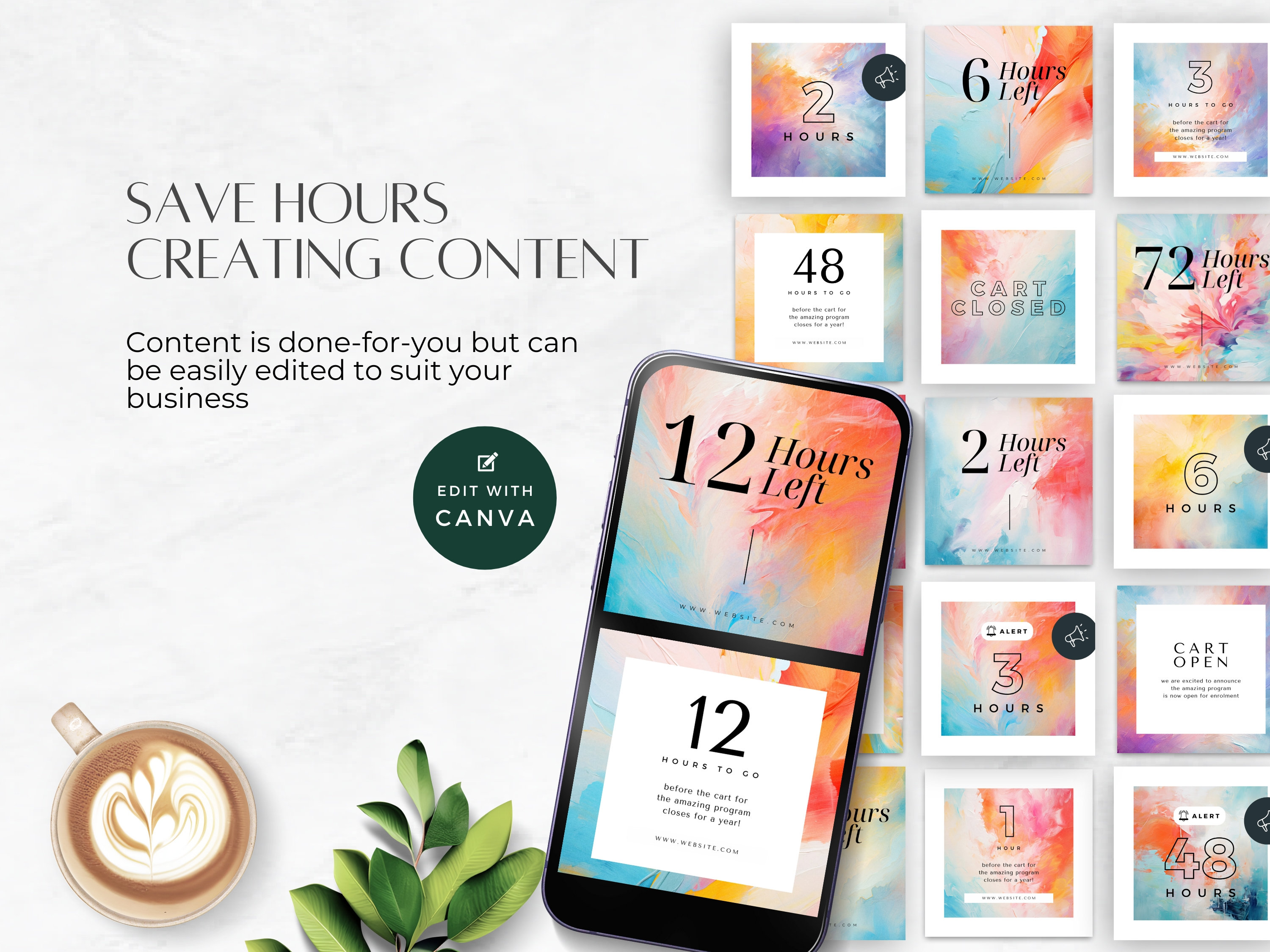 Countdown Instagram Post, Pack of 60, Launch Announcement, Countdown ...