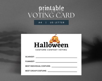 Downloadable Halloween Costume Contest Voting Cards Printable - Etsy