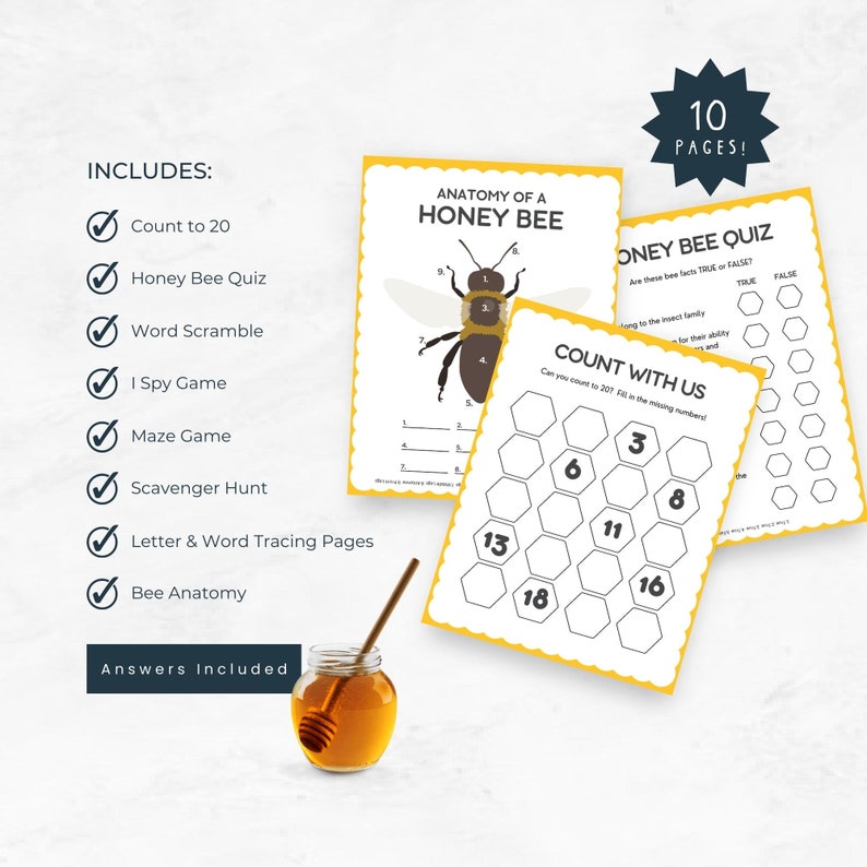 Printable Bee Activity Bundle, Homeschool Honey Bee Learning Pack ...
