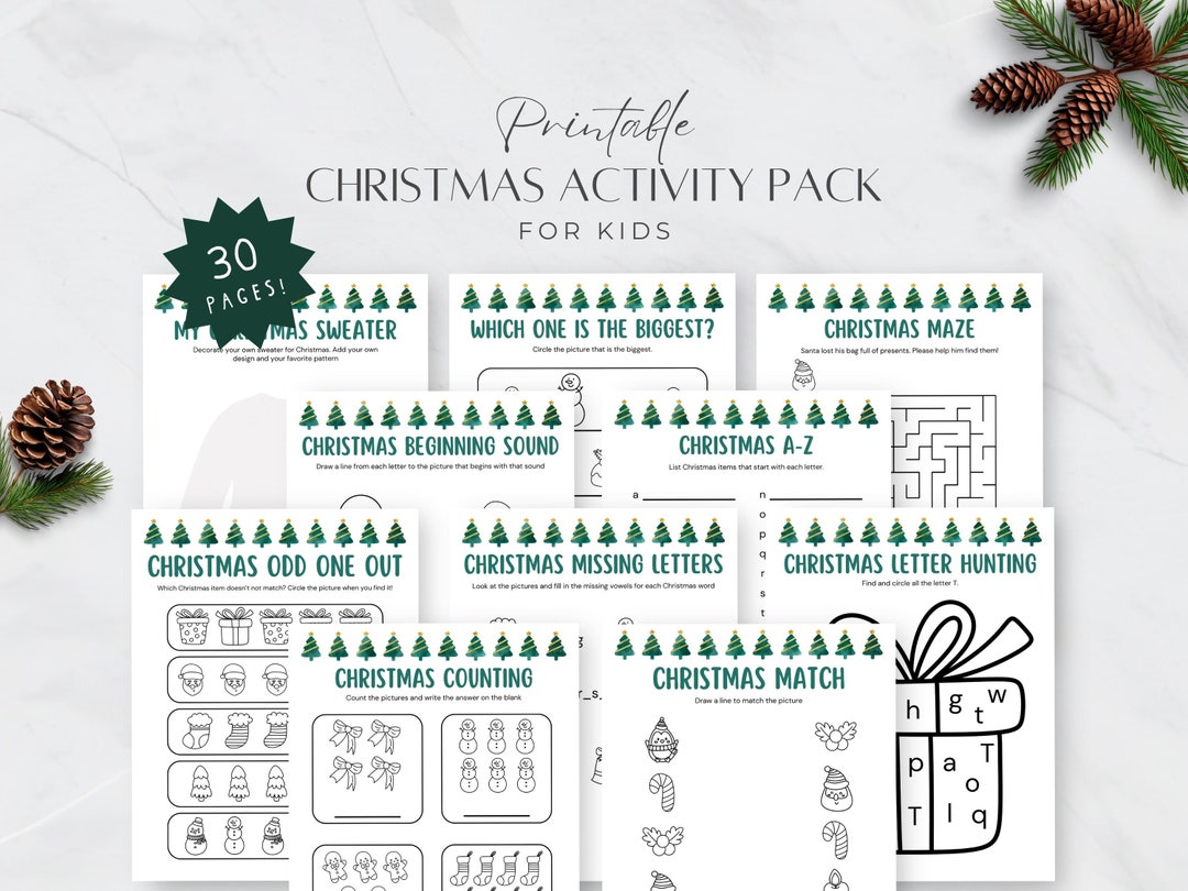 30 Printable Christmas Kids Activities, Fun Christmas Worksheets ...