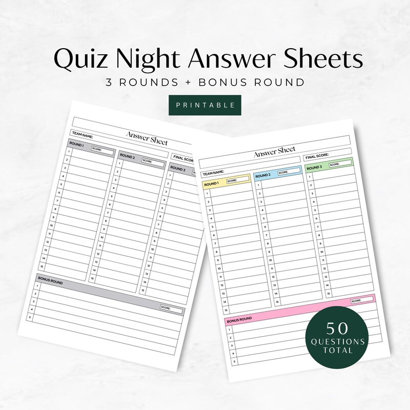 Fun Pub Quiz Rounds - Etsy