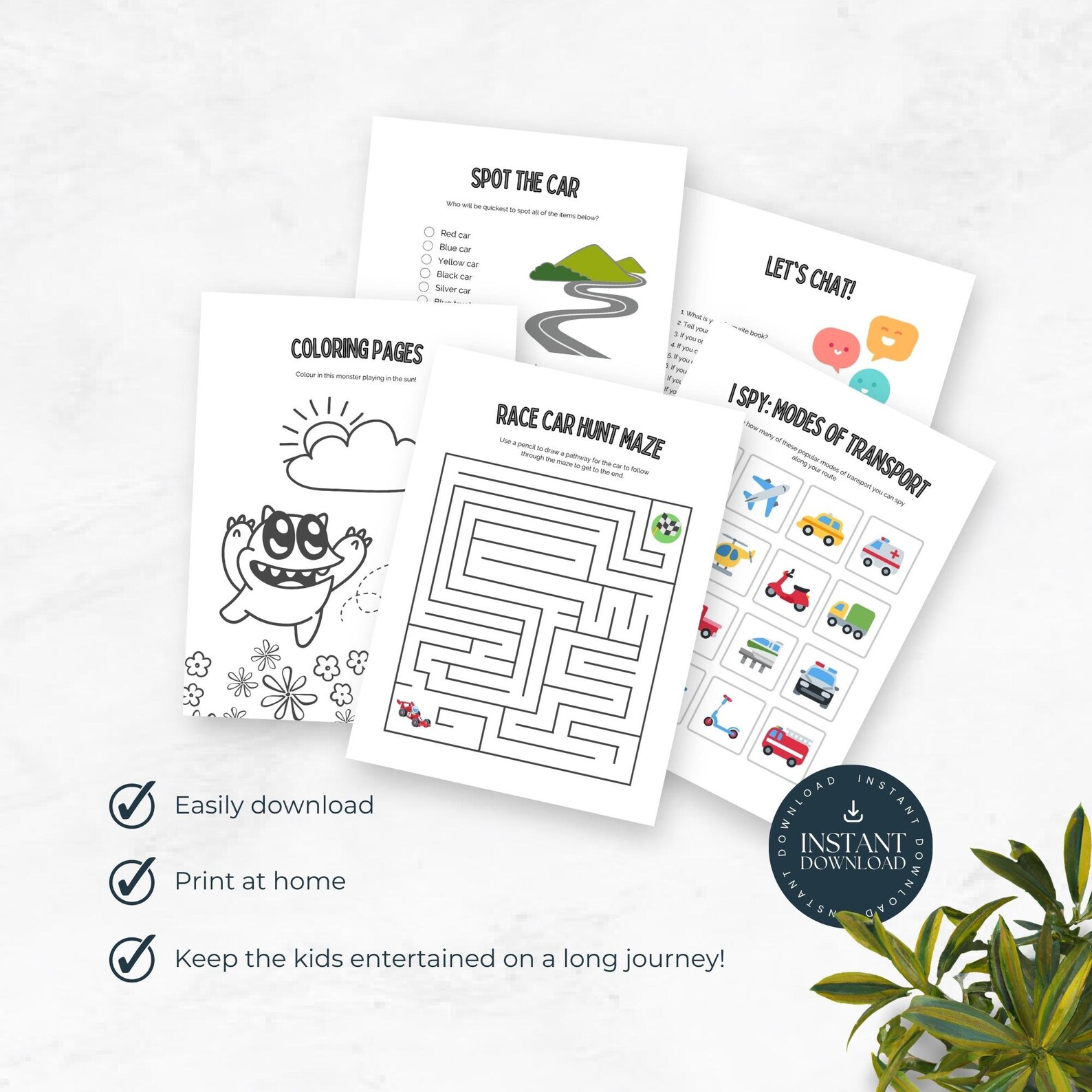 Road Trip Activity Pack for Kids, Family Vacation Printable Car Games ...