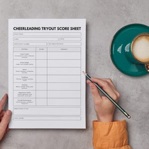 Cheerleading Tryout Score Sheet, Judges Score Card, Printable Judging ...