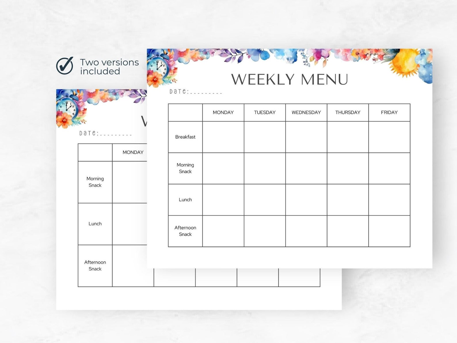 Editable Weekly Daycare Menu, Printable Homeschool Menu, Template for ...