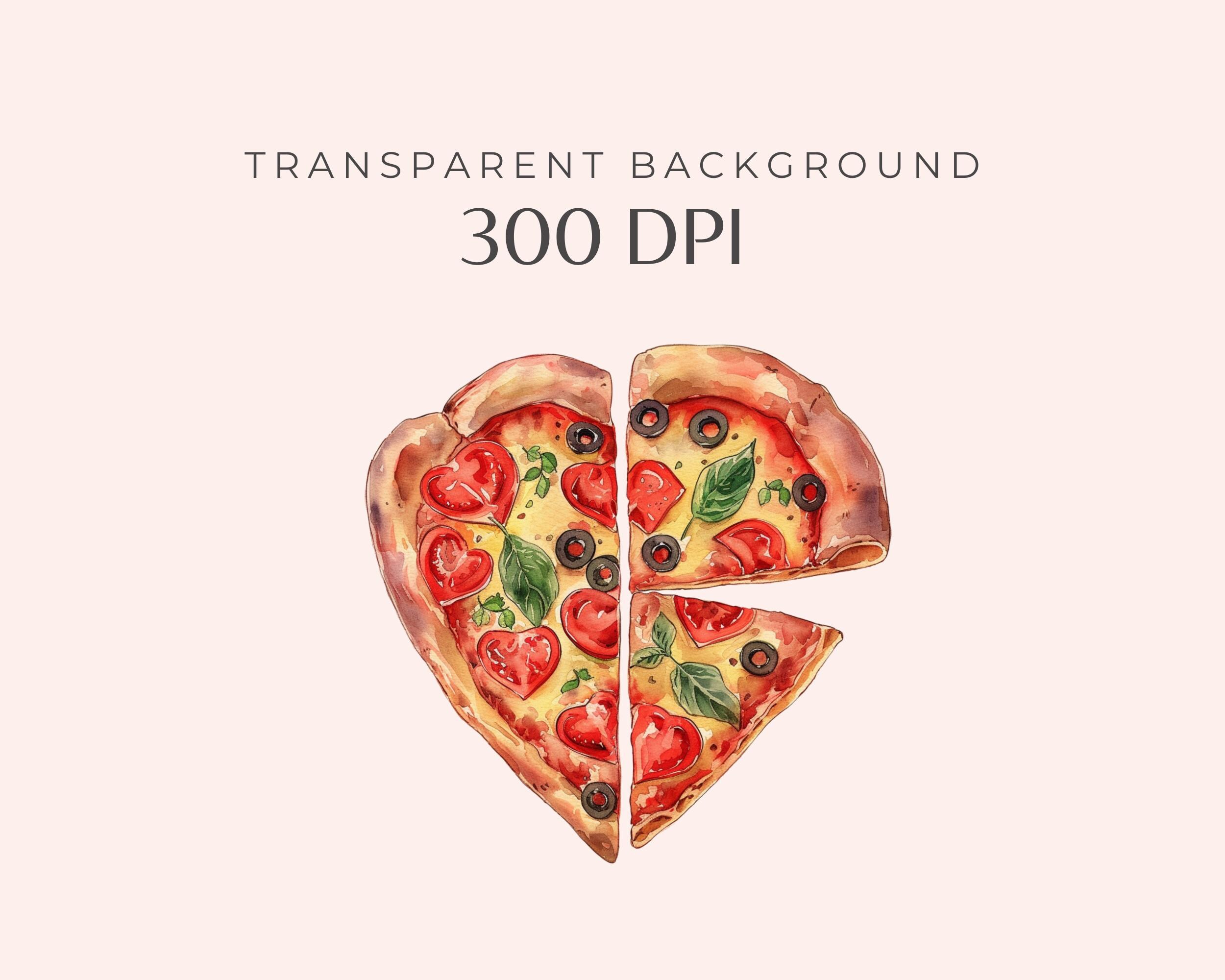 Heart Pizza Clipart, Valentines Day PNG, Pack of 13 Transparent Images ...