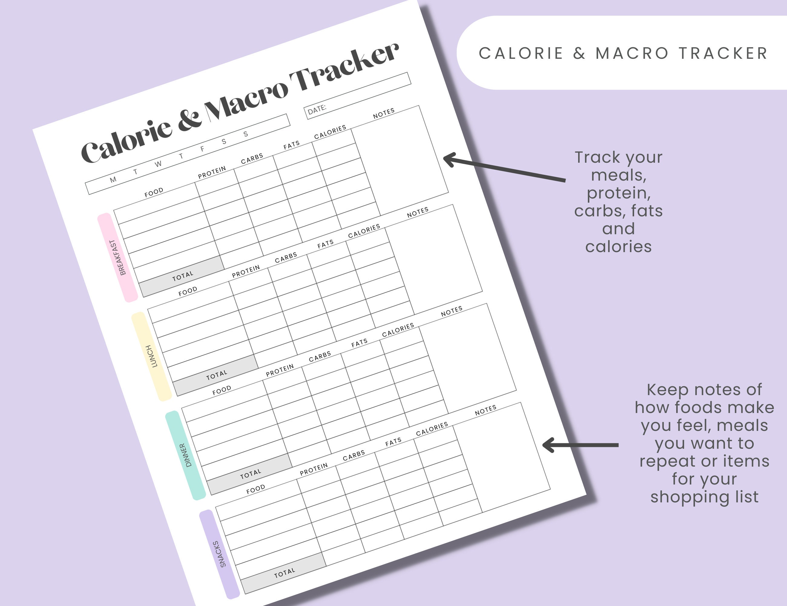 Printable Food Diary Bundle Daily Food Journal Calorie and - Etsy