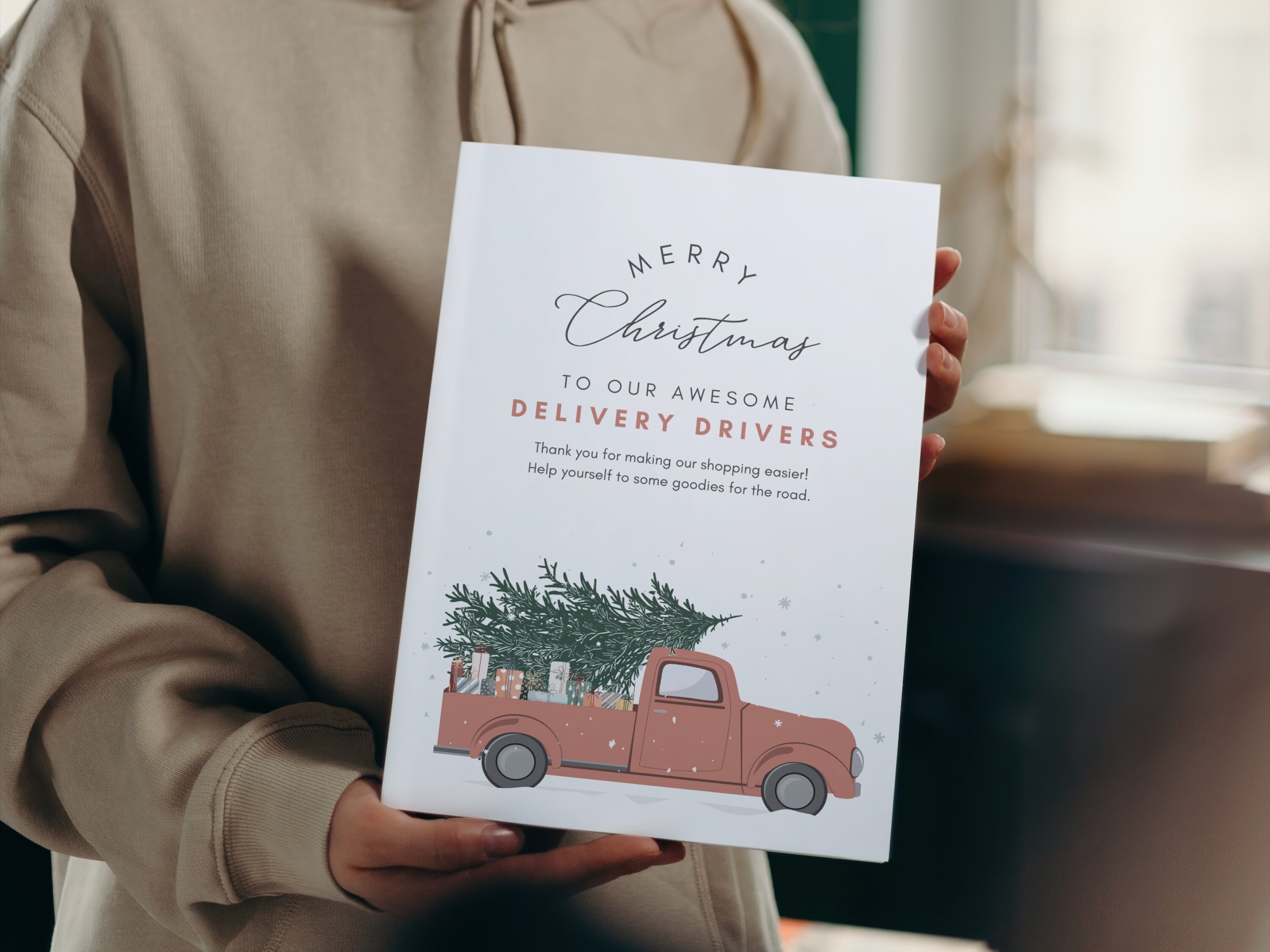 Christmas Delivery Driver Sign, Printable Take A Snack Sign, Delivery ...