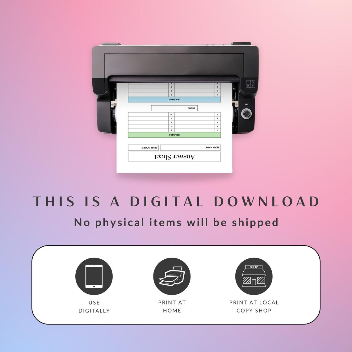 Customisable Trivia Night Answer Sheet, Edit With Canva, Quiz Sheet ...