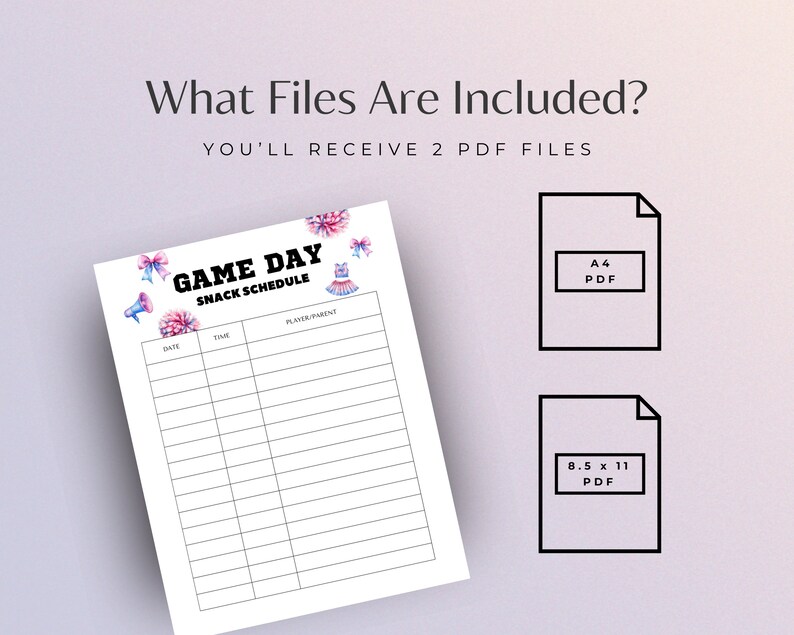 Cheerleading Game Day Signs, Snack Sign up Sheet, Cheer Mom Template ...