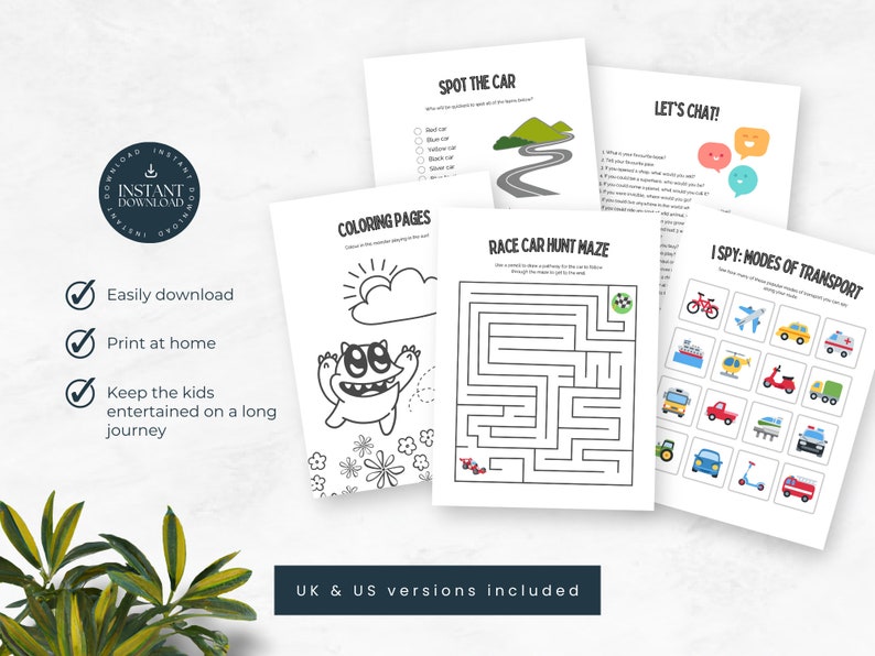 Road Trip Activity Pack for Kids Family Vacation Printable - Etsy