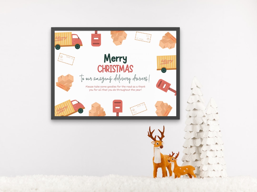 Christmas Delivery Driver Sign, Printable Take A Snack Sign, Mail ...