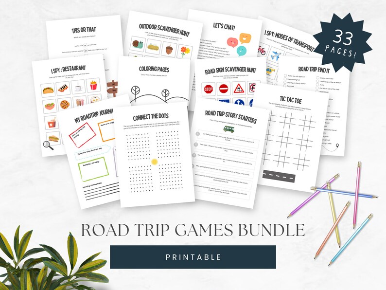 Road Trip Activity Pack for Kids Family Vacation Printable - Etsy