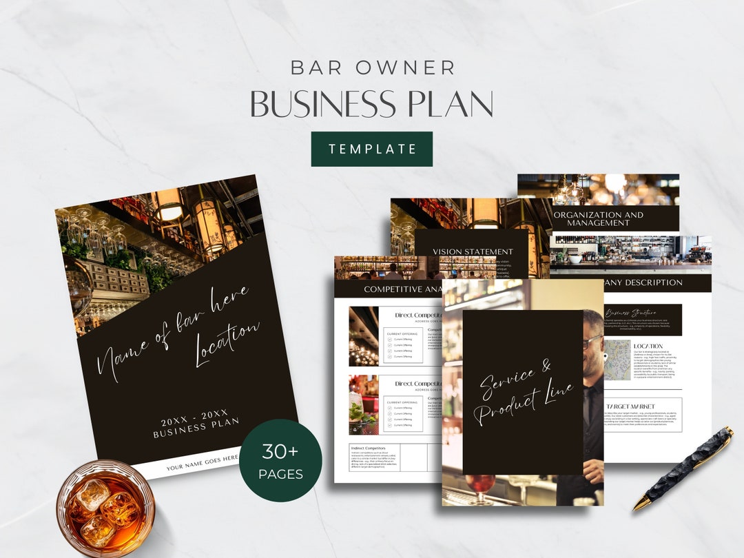 Business Plan for Bar, Editable Template for Canva, Bar Owner Marketing ...