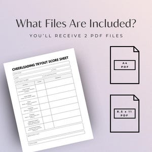 Cheerleading Tryout Score Sheet, Judges Score Card, Printable Judging Sheet, Cheerleader ...