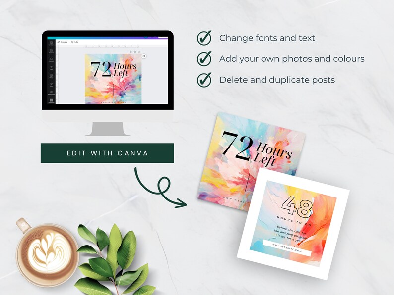 Countdown Instagram Post, Pack of 60, Launch Announcement, Countdown ...