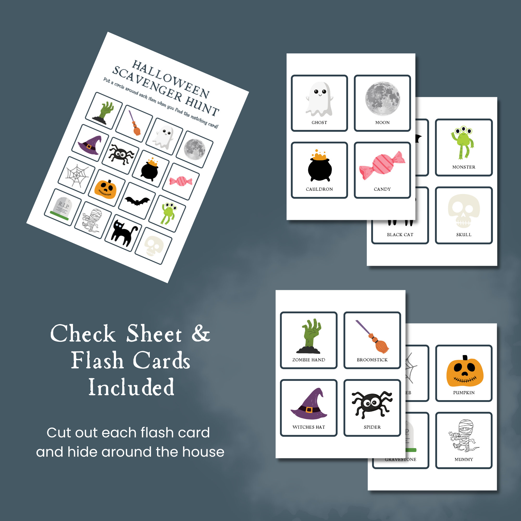 Halloween Scavenger Hunt for Kids, INSTANT DOWNLOAD, Halloween Party ...