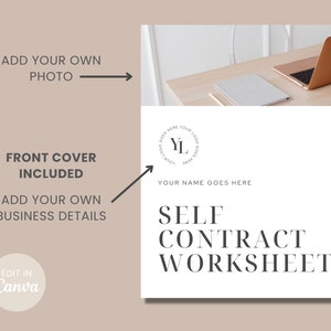 Self Contract Client Worksheet CANVA TEMPLATE Coaching - Etsy