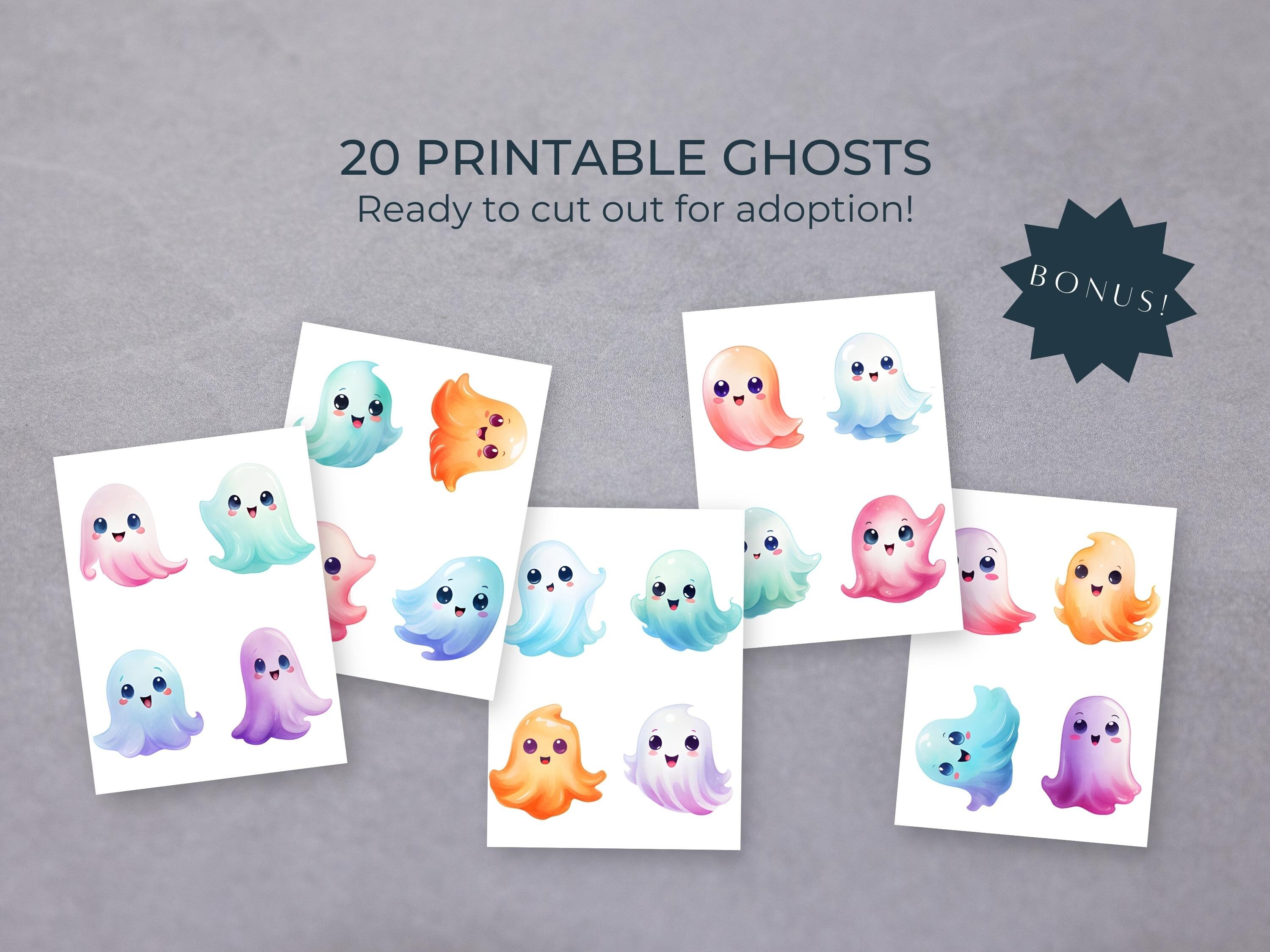 Adopt A Ghost Certificate and Sign, Printable Party Favour, Halloween ...