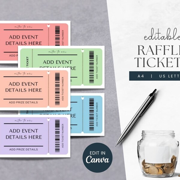 Church Raffle Ticket Template - Etsy