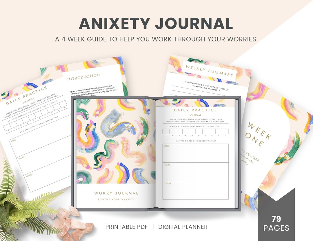 Anxiety Journal, DIGITAL PLANNER, Guided Therapy Journal, Workbook for ...