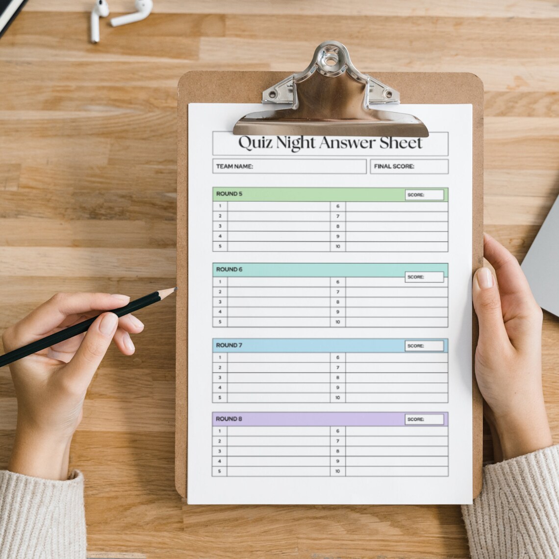 Trivia Night Answer Sheet, 4-8 Rounds, Downloadable Pdfs, Printable Pub ...