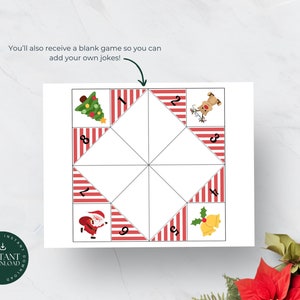Christmas Jokes Cootie Catcher, Printable Paper Fortune Teller, Festive ...