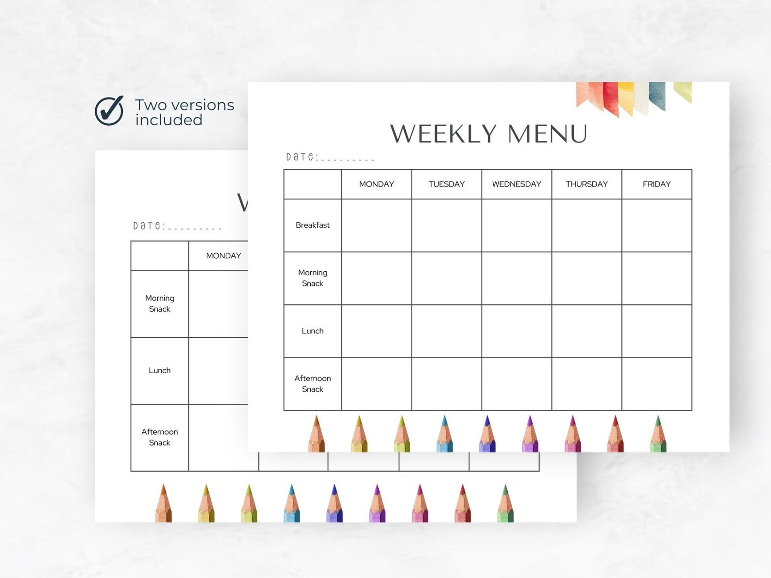Editable Weekly Daycare Menu, Printable Preschool Meal Planner ...