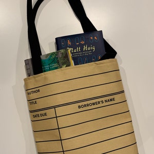 Library Card Tote Bag, Book Lover Gift, Book Club Gift, Library Card ...
