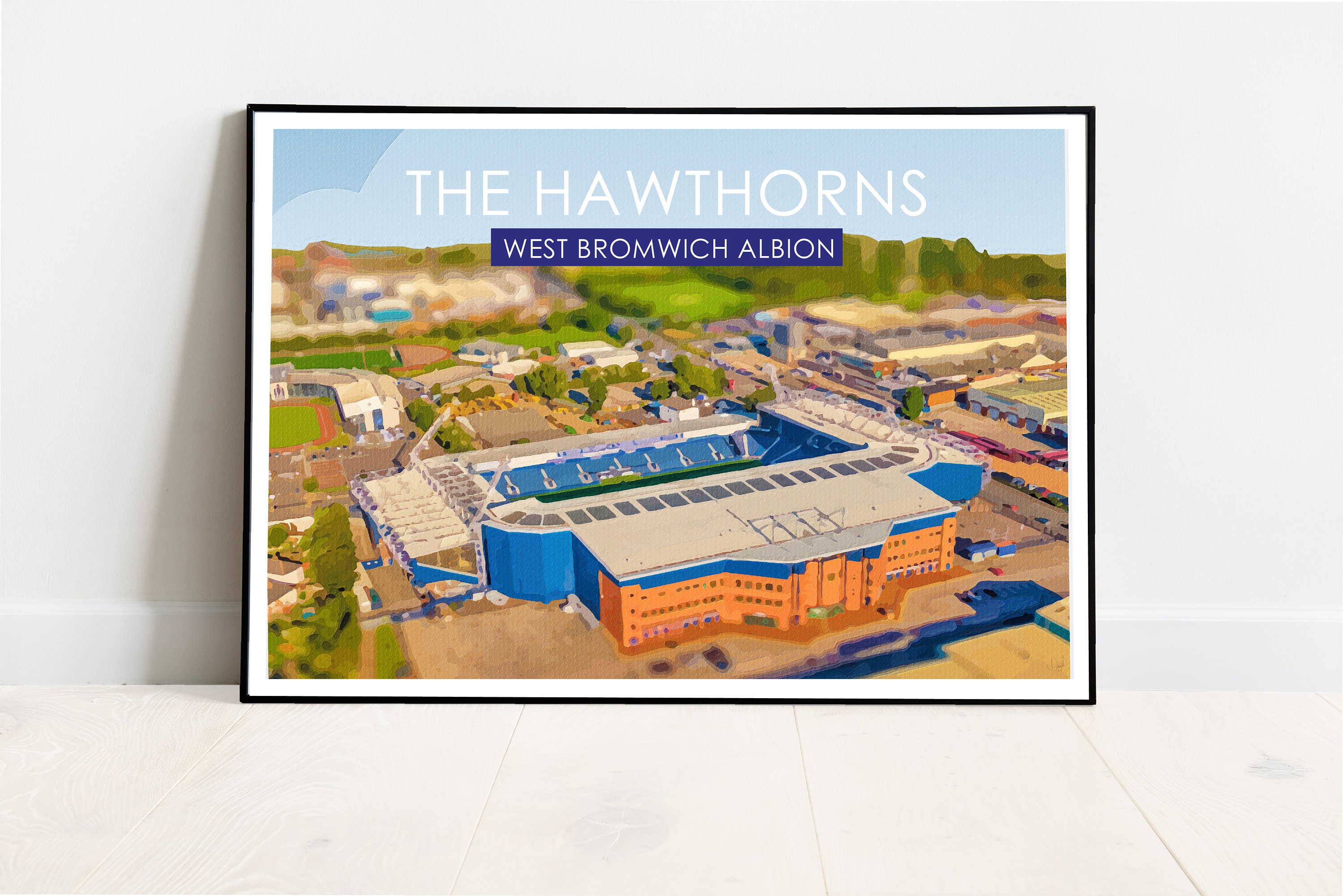 West Bromwich Albion Retro Art Print / the Hawthorns Art Print / West ...