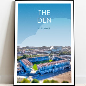 Millwall Retro Art Print / the Den Art Print / Millwall Print ...