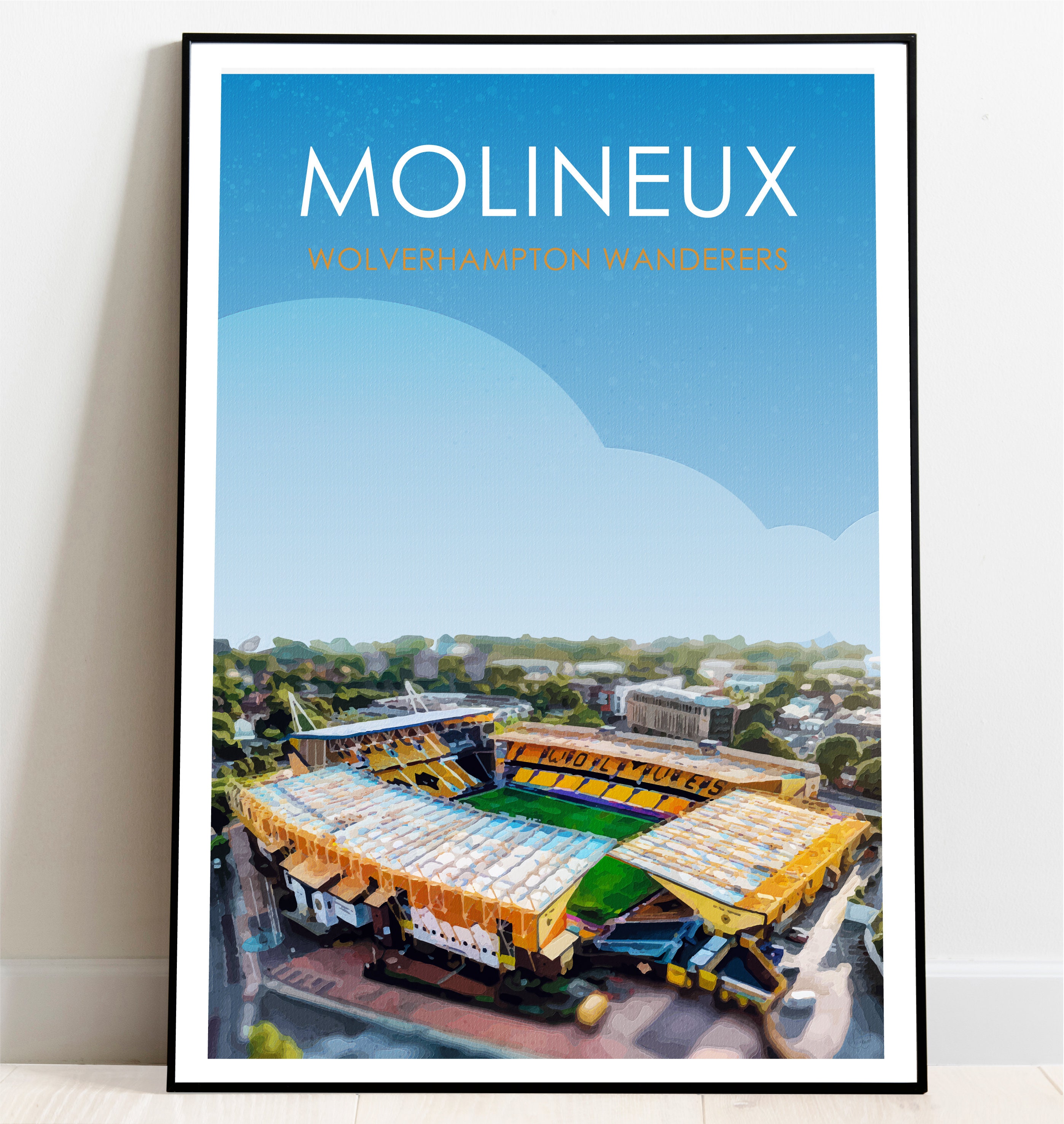 Wolverhampton Wanderers Retro Art Print / Molineux Stadium Art Print ...