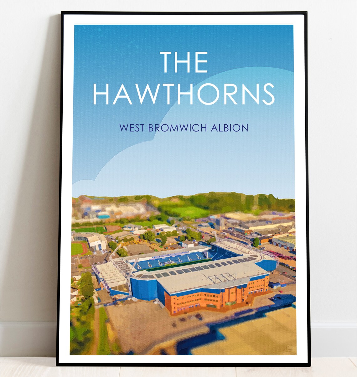 West Bromwich Albion Retro Art Print / the Hawthorns Art Print / West ...