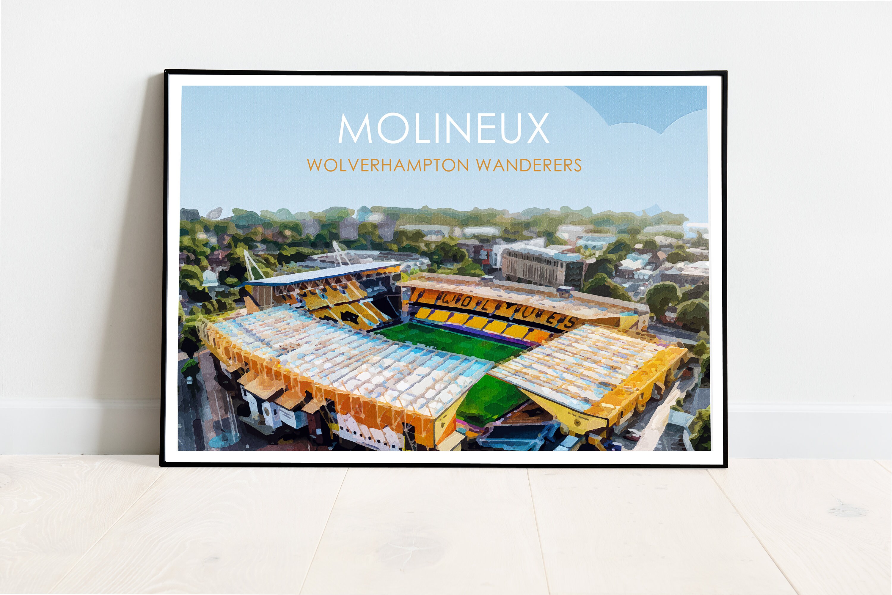 Wolverhampton Wanderers Retro Art Print / Molineux Stadium Art Print ...