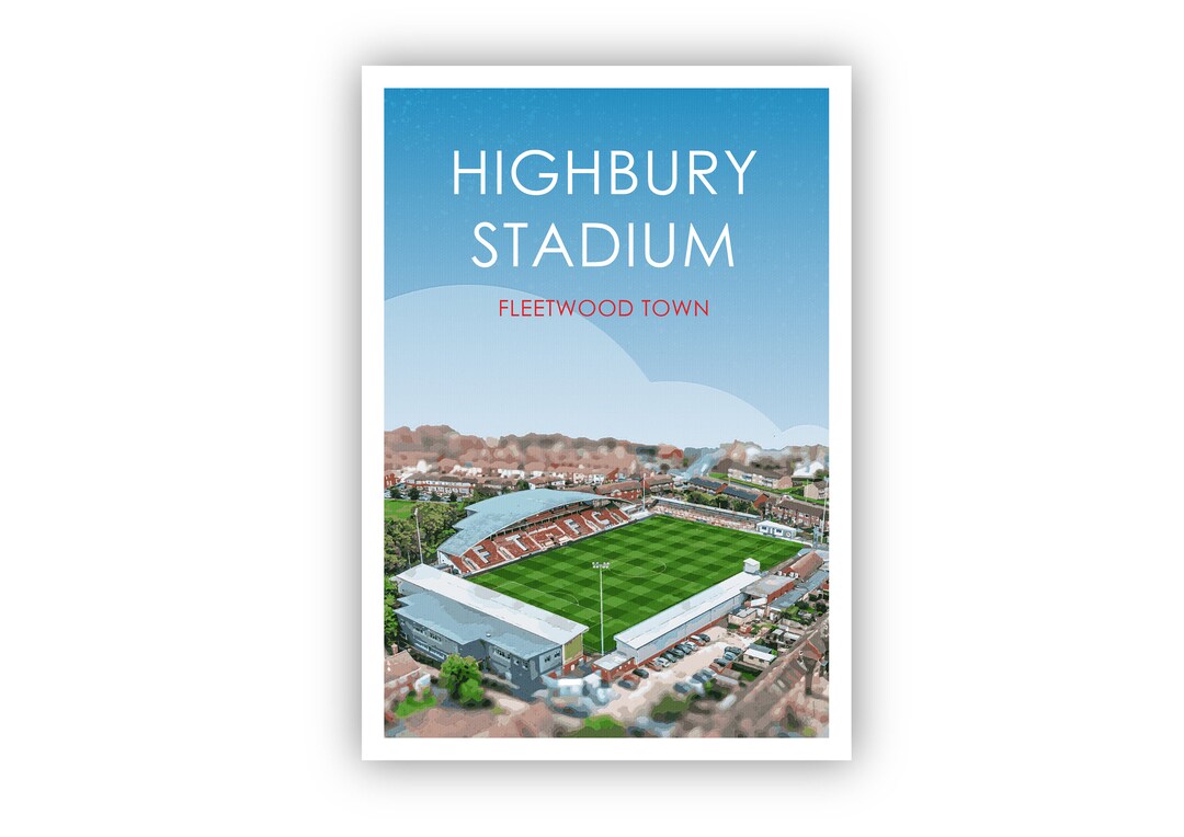 Retro Fleetwood Town Art Print / Highbury Stadium Art Print / Fleetwood ...