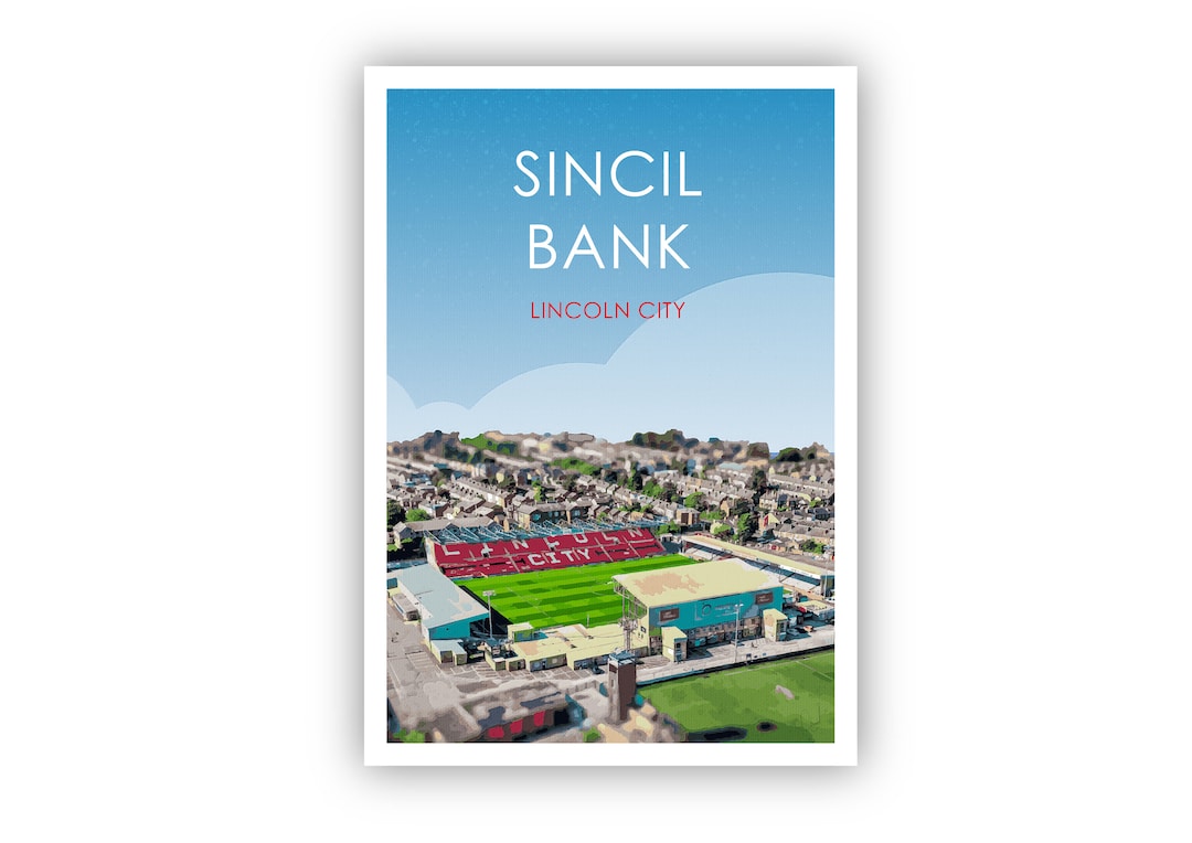 Lincoln City Retro Art Print / Sincil Bank Stadium Art Print / Lincoln ...