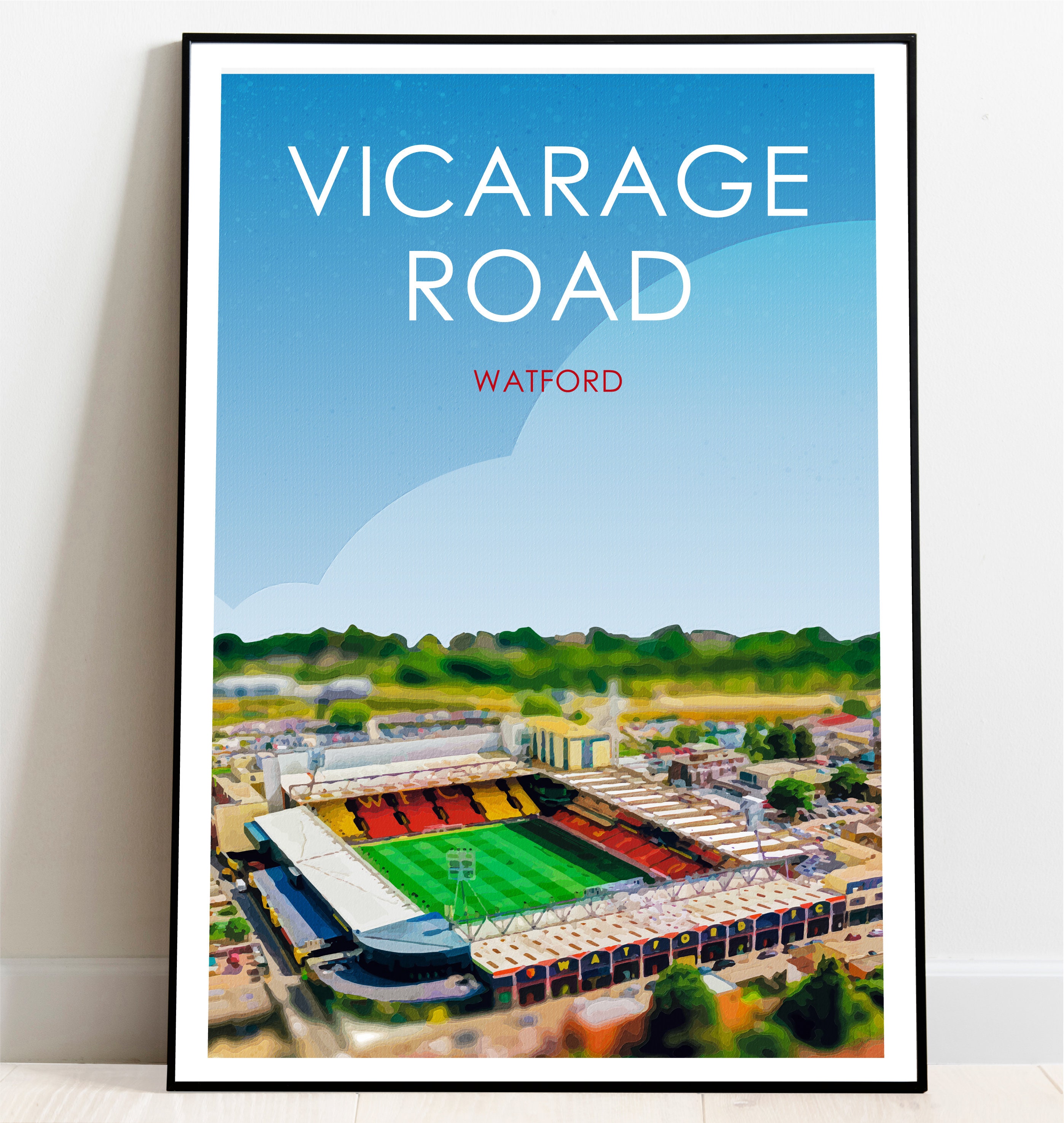 Watford Retro Art Print / Vicarage Road Art Print / Watford Print ...
