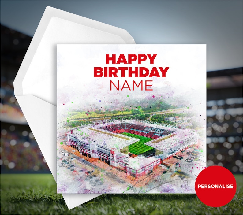 Stoke City Birthday Card - Britannia Stadium - Personalised Birthday ...