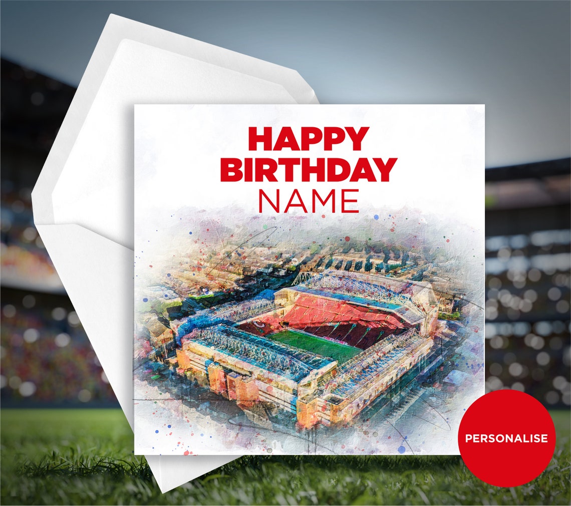 Liverpool Birthday Card Anfield Stadium Birthday Card - Etsy