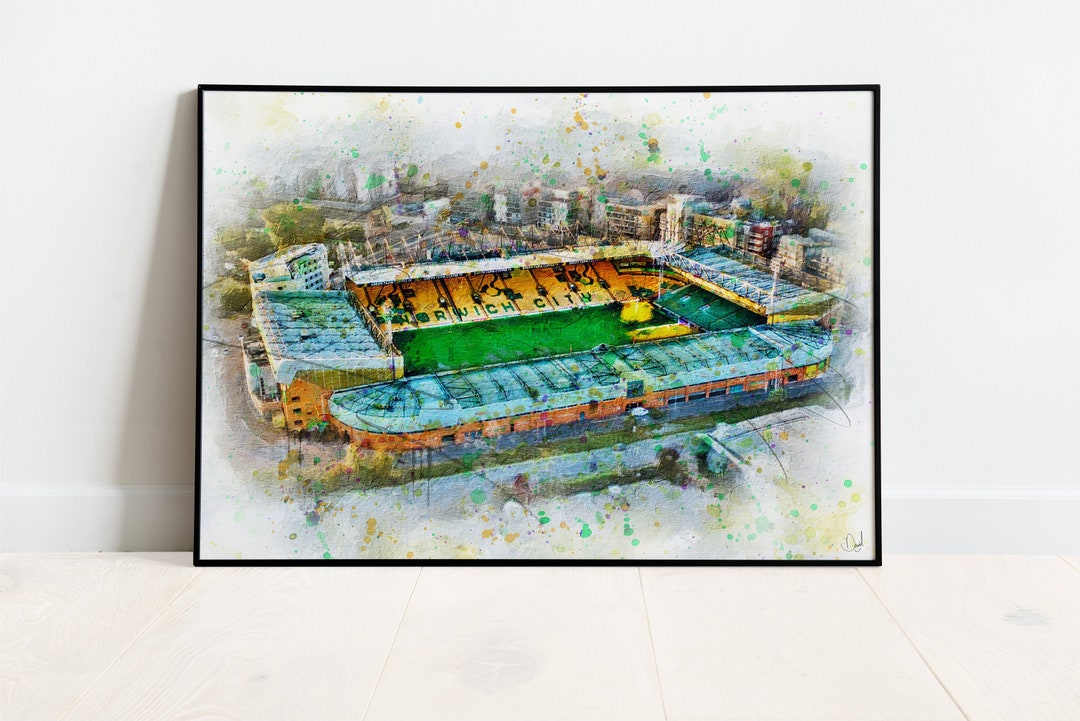 Norwich City Oil Painting Print / Carrow Road Art Print / Canaries Art ...