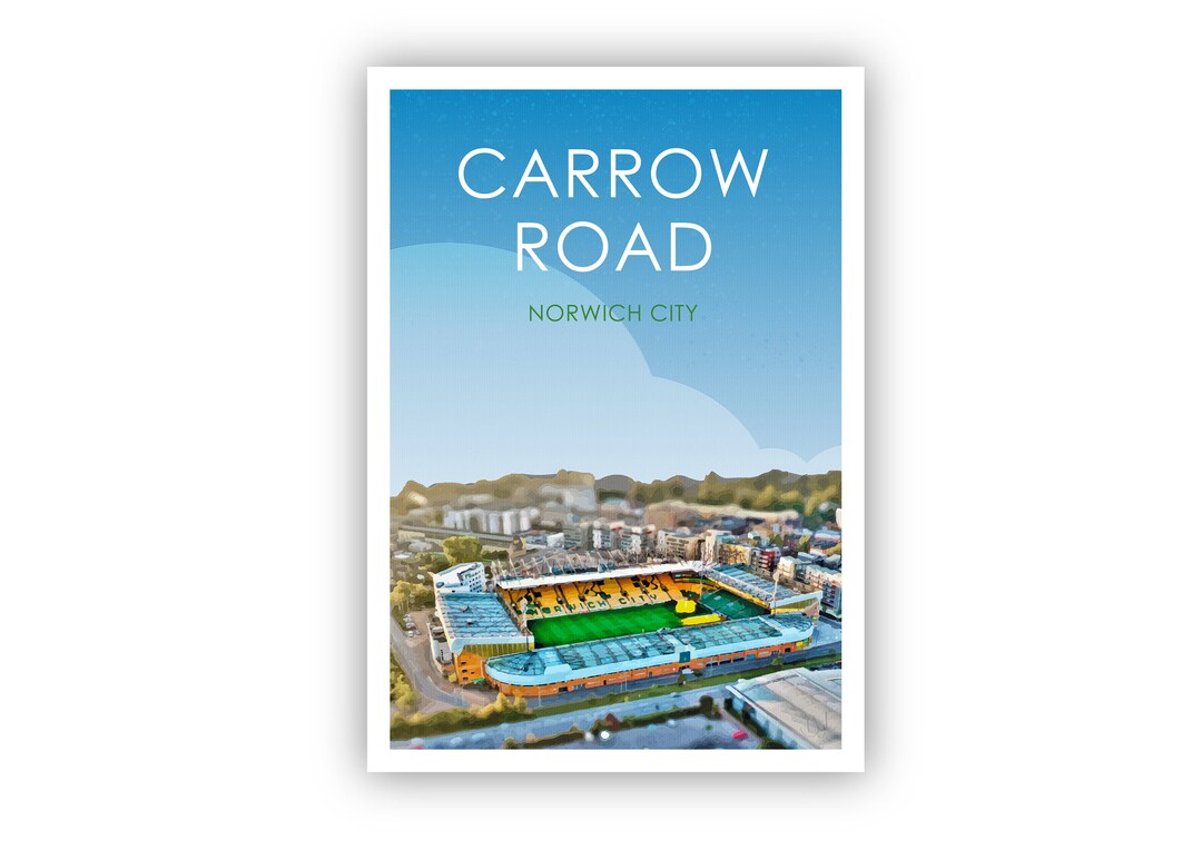 Norwich City Retro Art Print / Carrow Road Art Print / Norwich Print ...