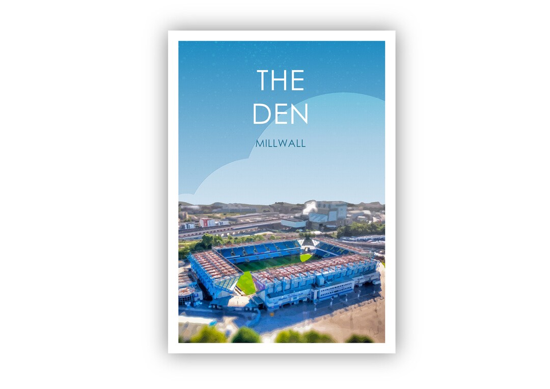 Millwall Retro Art Print / the Den Art Print / Millwall Print ...