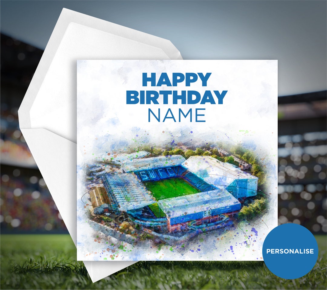 Sheffield Wednesday Birthday Card - Hillsbrough - Personalised Name ...