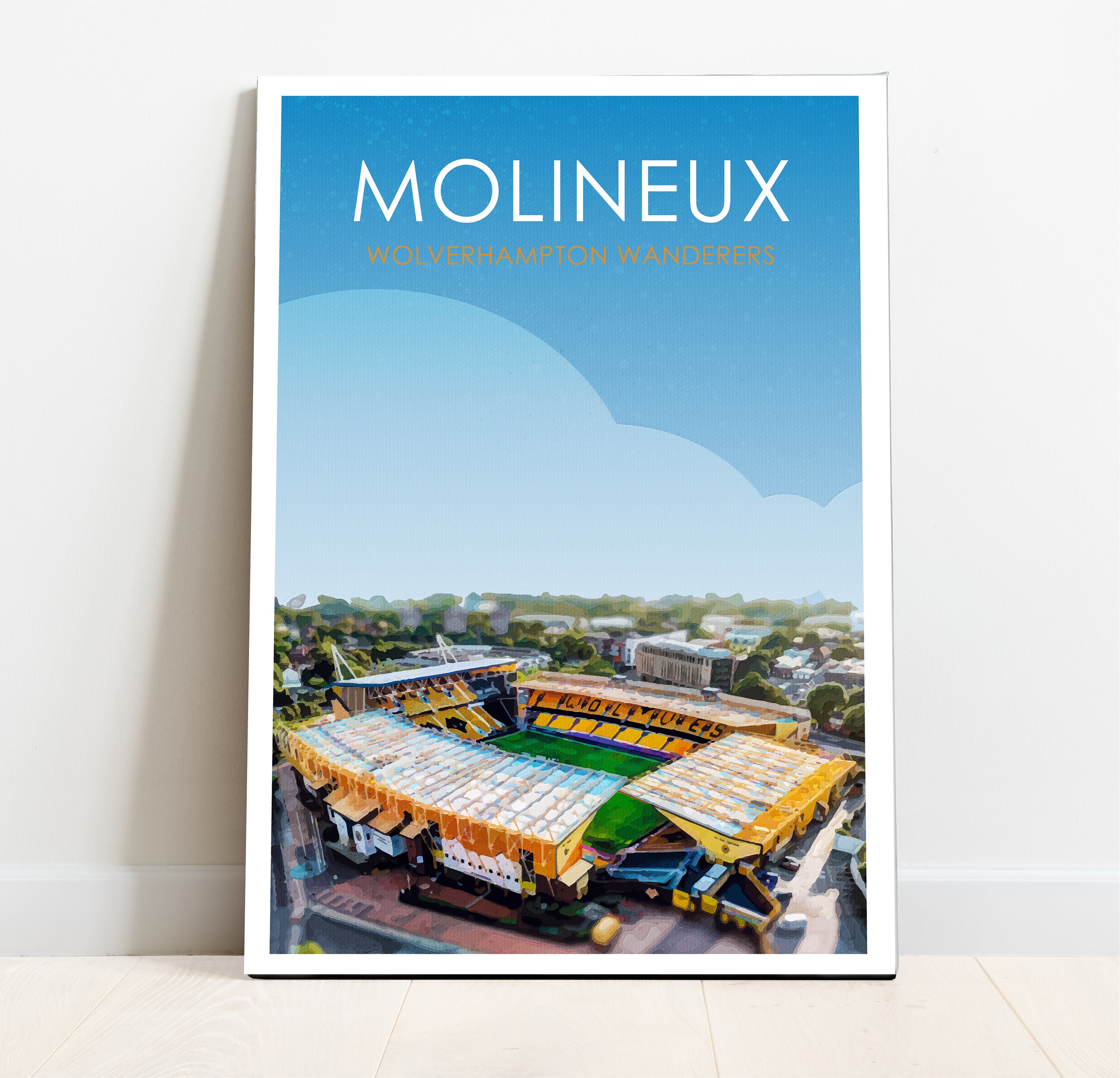 Wolverhampton Wanderers Retro Art Print / Molineux Stadium Art Print ...