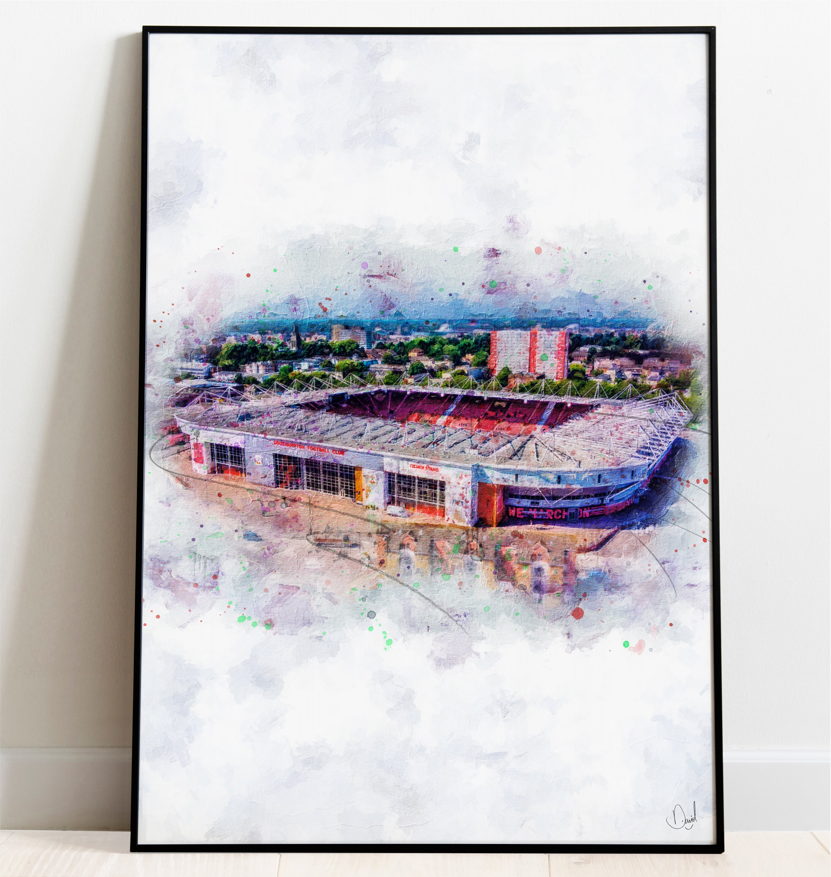 Southampton FC Print / St Mary's Stadium Art Print / Southampton Print ...