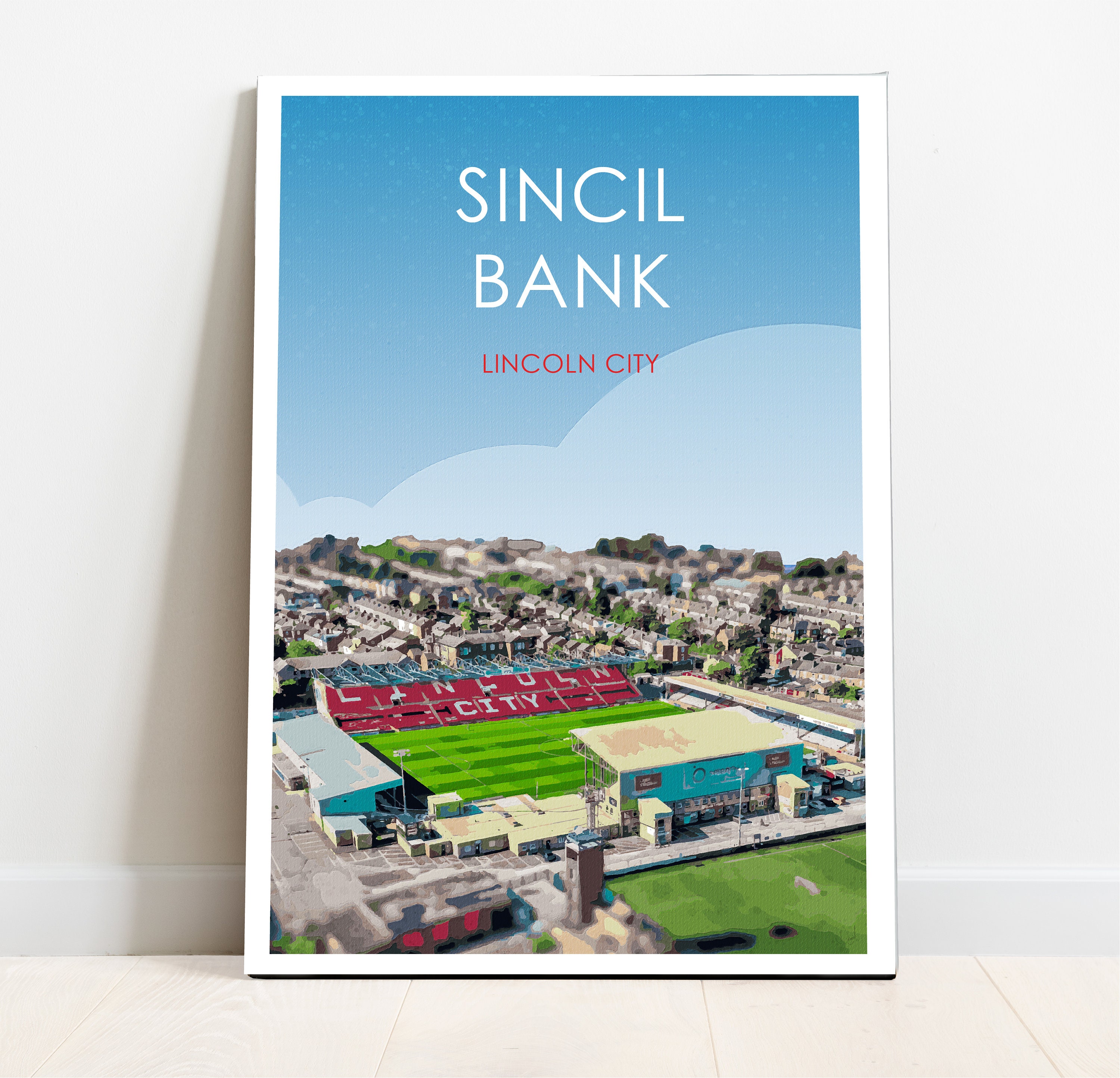 Lincoln City Retro Art Print / Sincil Bank Stadium Art Print / Lincoln ...