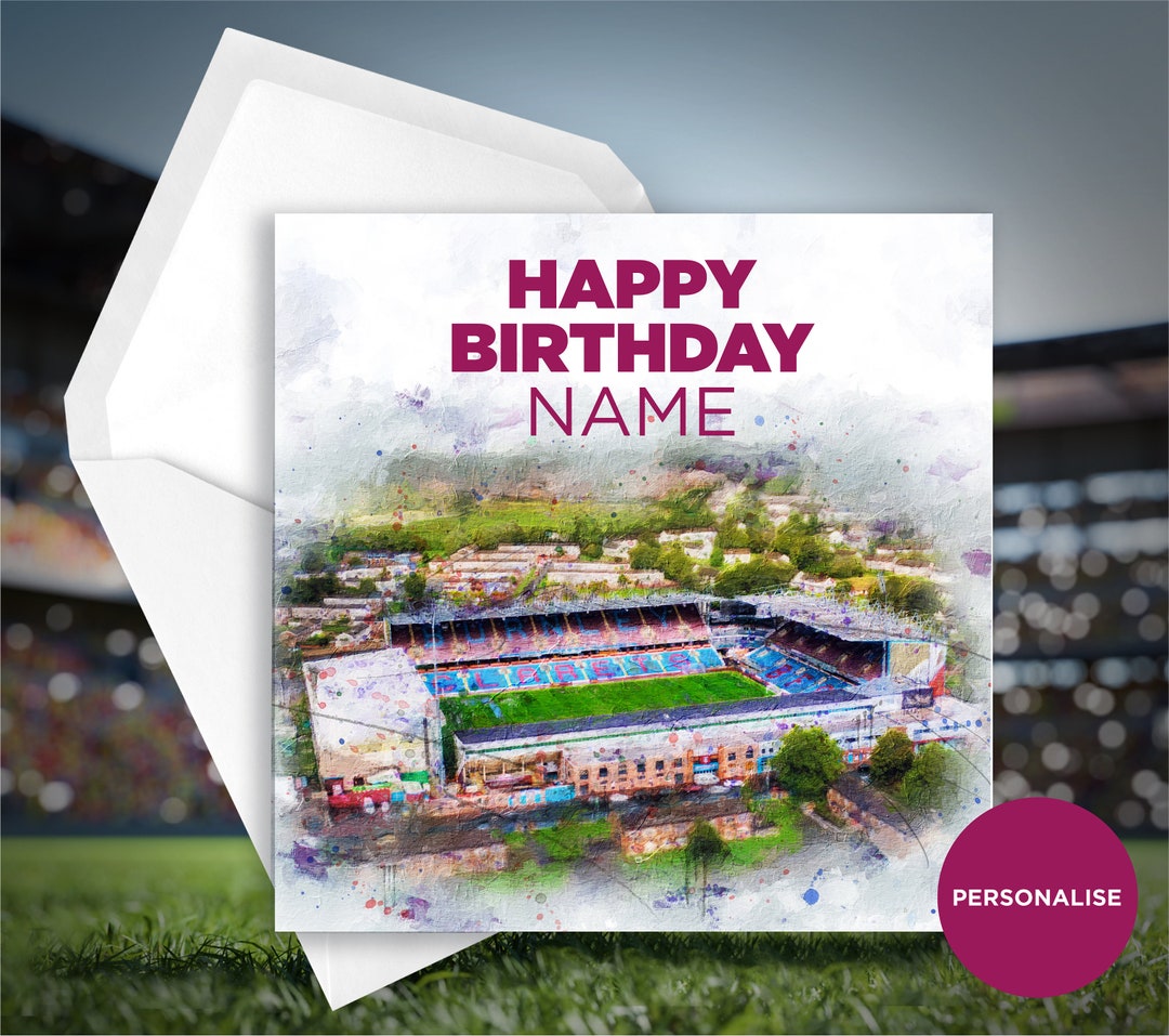 Burnley Birthday Card - Turf Moor Birthday Card - Personalised Name ...