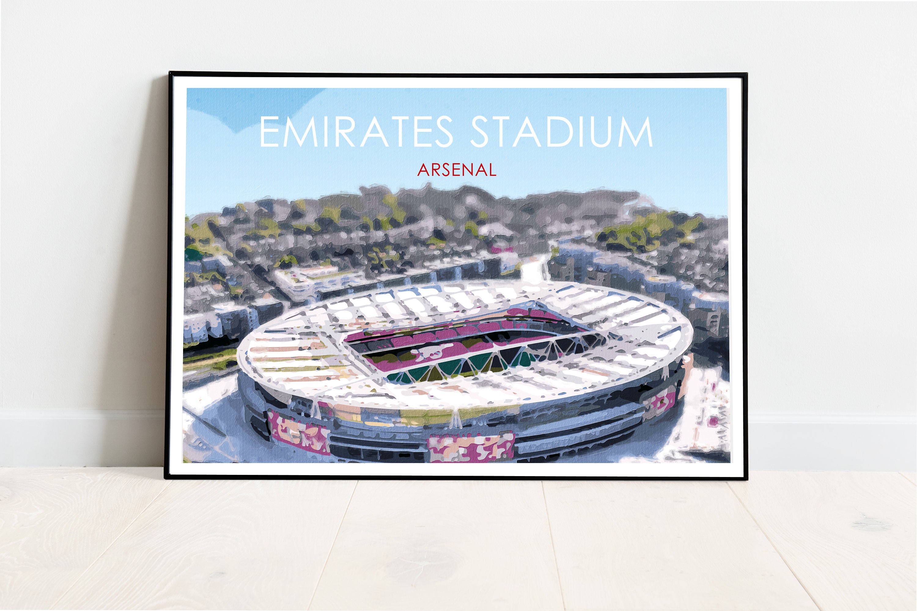 Retro Arsenal Art Print / Emirates Stadium Art Print / London - Etsy