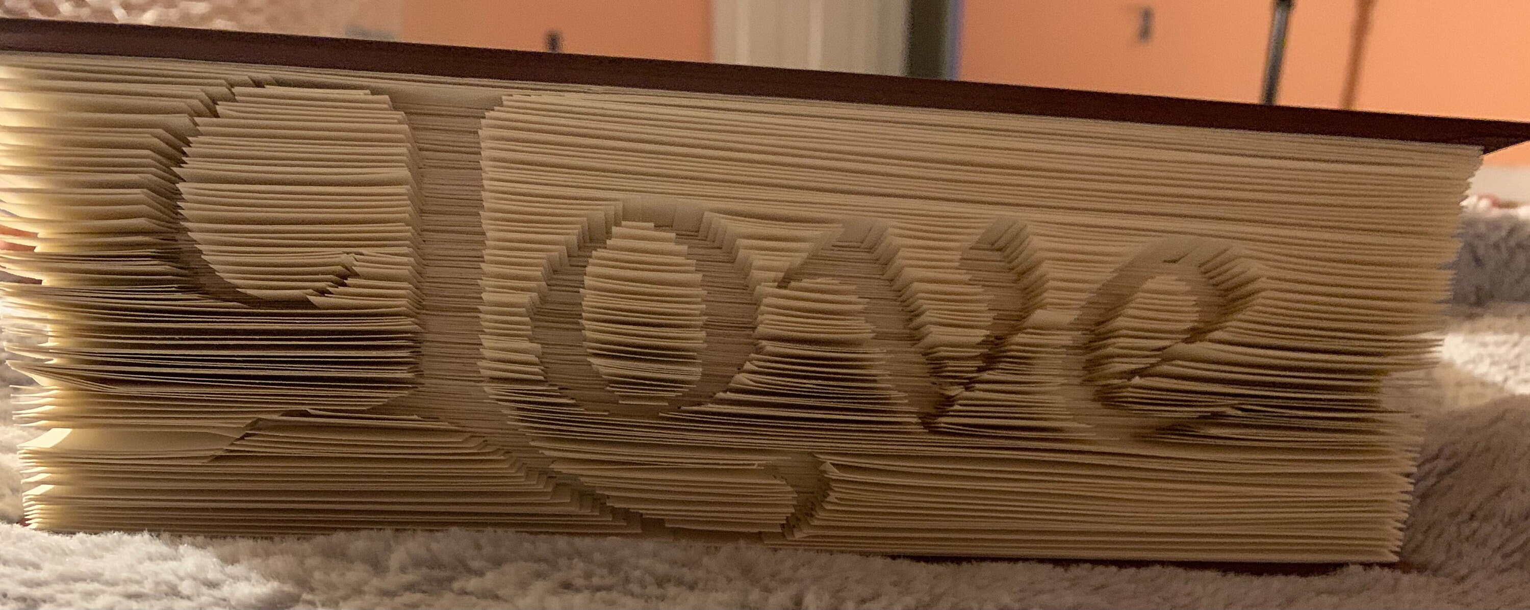 Book Folding Pattern Love Horizontal Display - Etsy