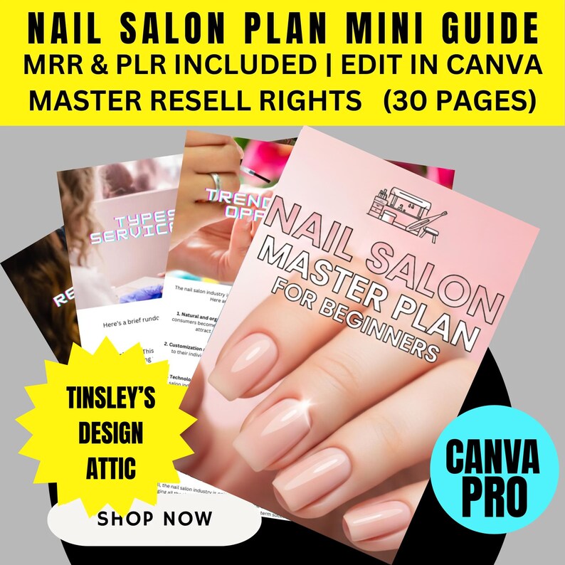 Nail Salon Master Plan for Beginners Mini Guide | 30 Pages | MRR & PLR | Master Resell Rights ...